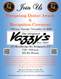 Pomperaug District Awards Dinner – Connecticut Yankee Council, Scouting ...